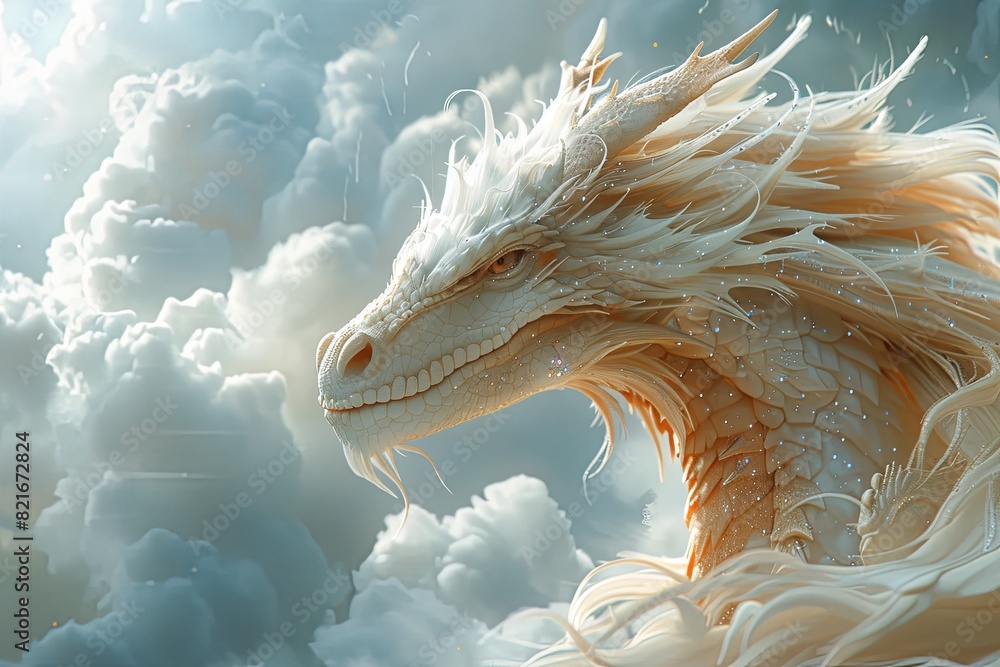 Heavenly White Dragon: Cosmic Vibes in Stunning 8K Detail with ...