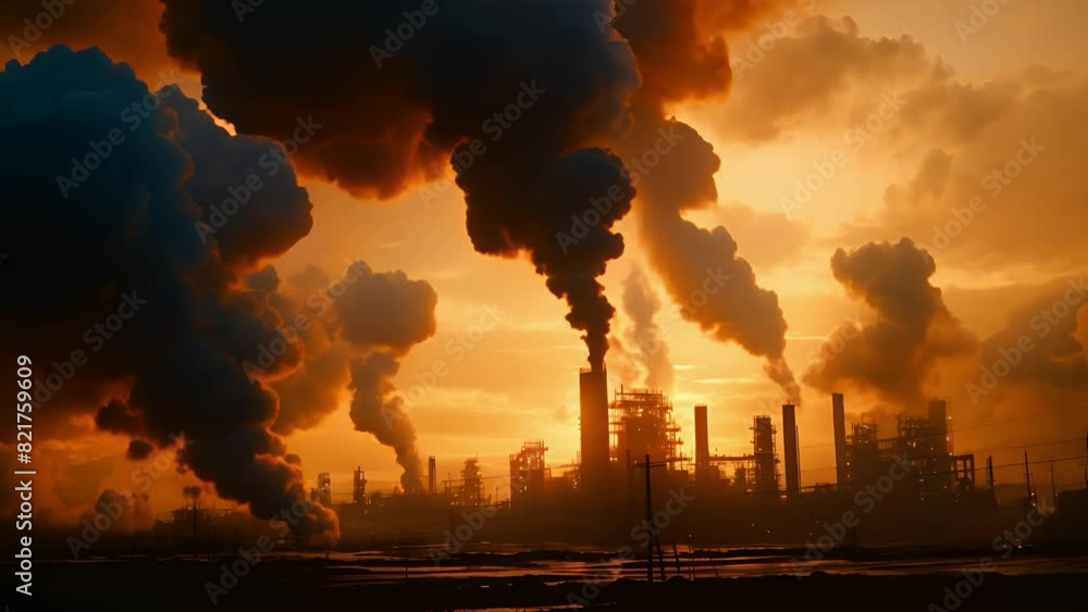 Global warming, a boiling world and hotter climate change. Industrial ...