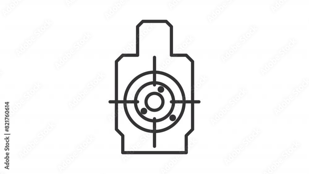 Animated silhouette target icon. Shots appearing on target line ...