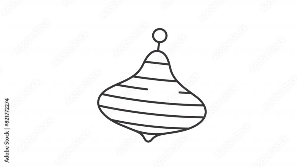 Animated spinning top icon. Childhood game line animation. Kids ...