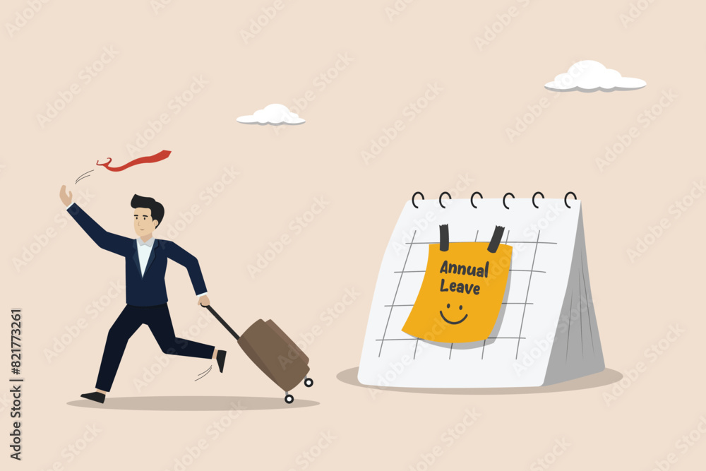 Annual leave, schedule reminder of annual leave concept, vacation to ...