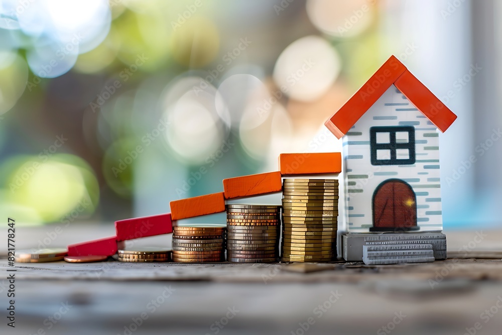 Booming real estate market, depicting an upward trend in property sales ...