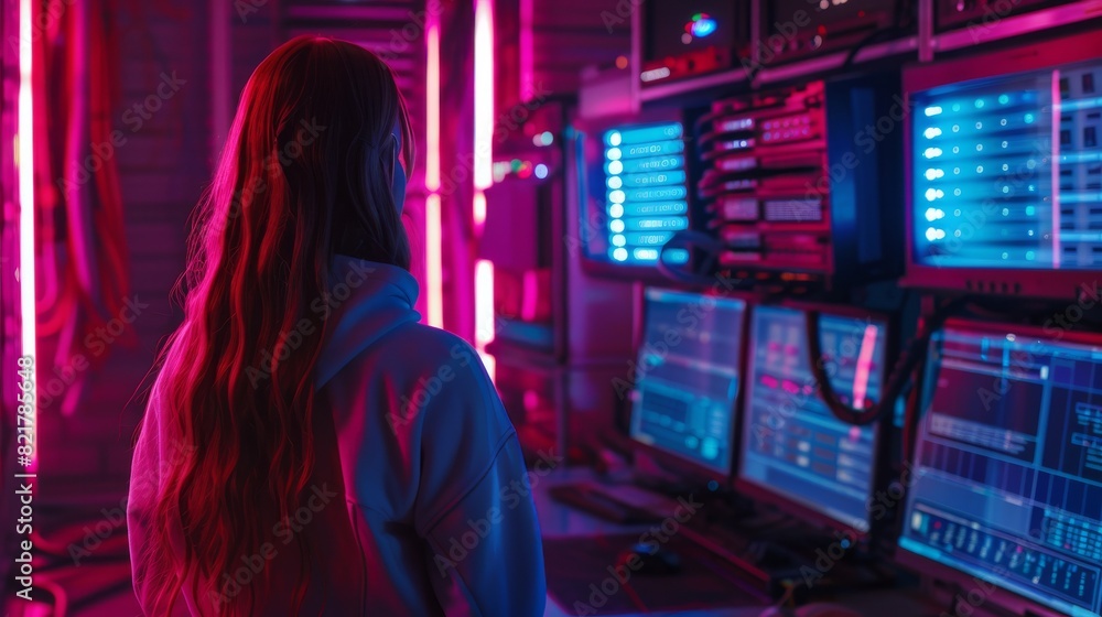 This scene depicts a nonconformist teenager who attacks and hacks ...