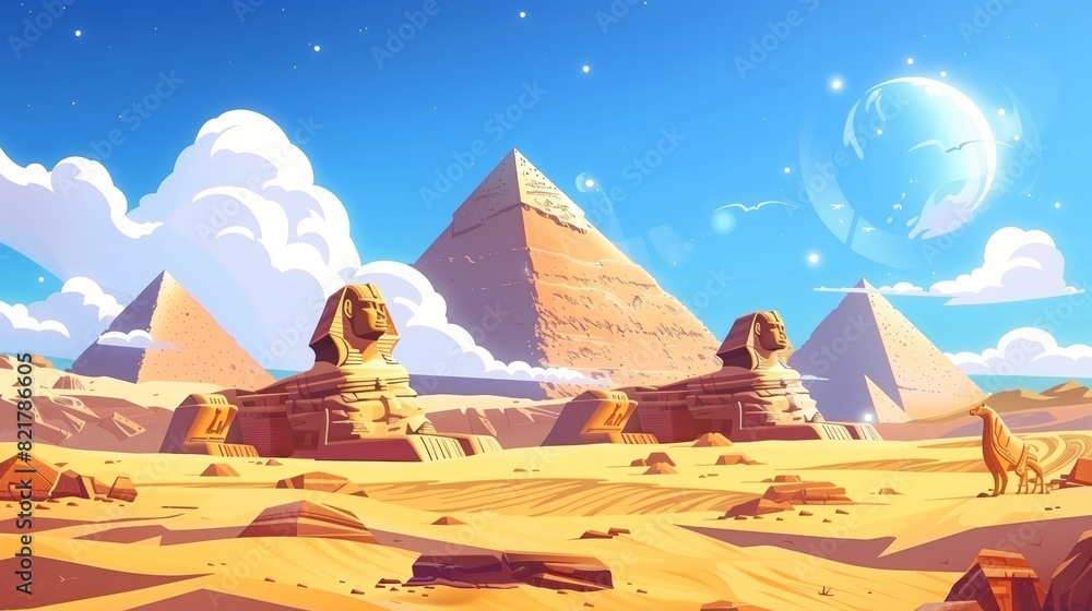 This smartphone background theme depicts the Egyptian desert with ...