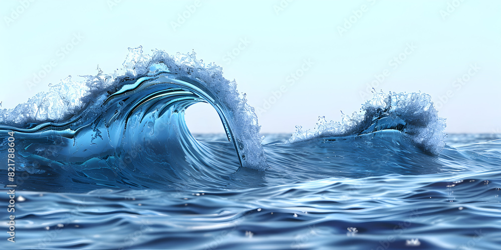 Breaking Wave Blue Is Crashing And The Surface , Powerful Blue Wave ...