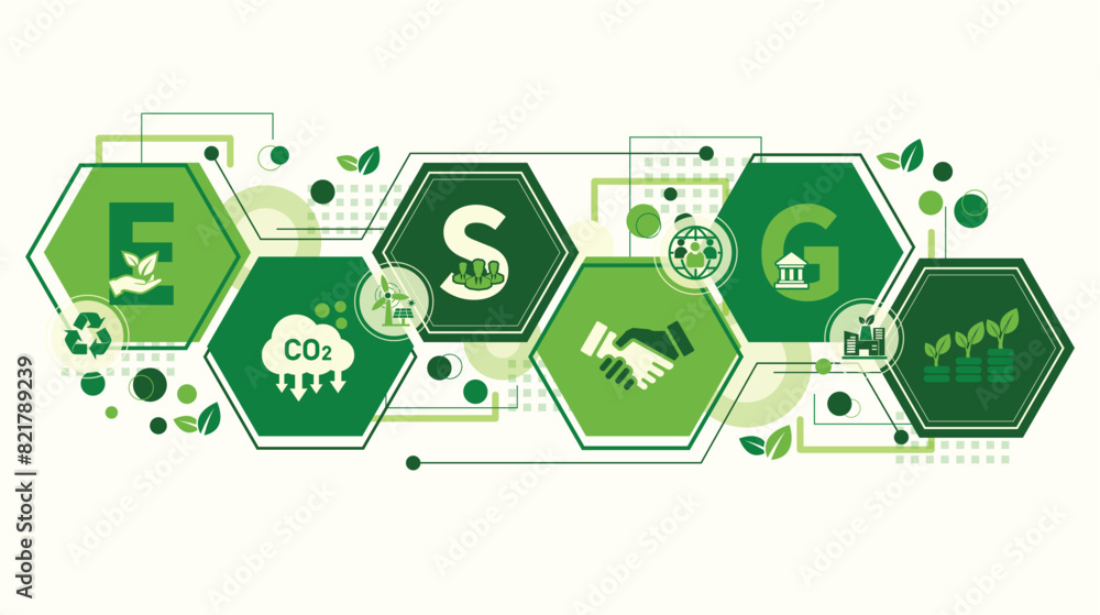 ESG concept icon for business and organization, Environment, Social ...