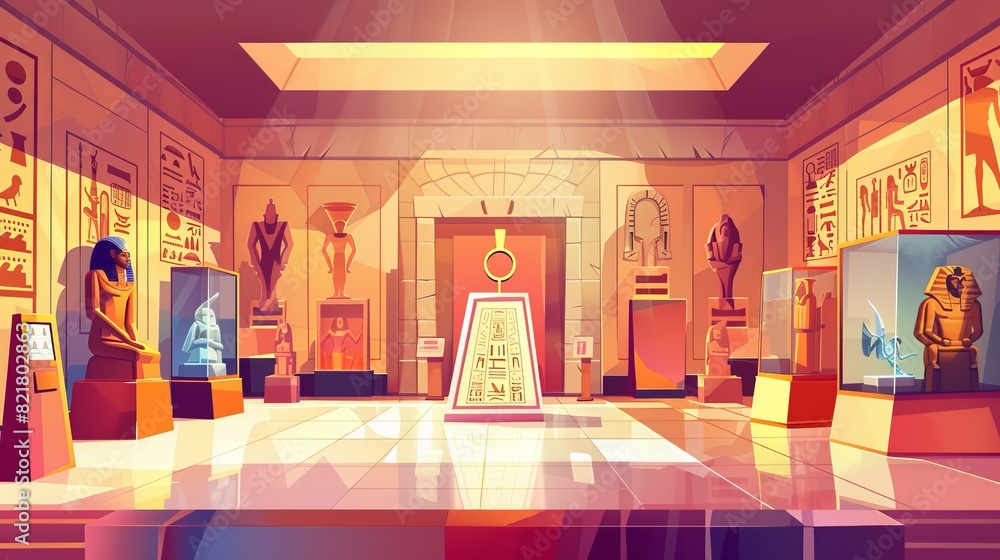 An Egyptian museum illustrates the Egyptian culture with pharaohs, gods ...