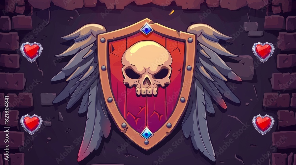 Defeat screen in a computer game. Modern illustration of defeat gui ...