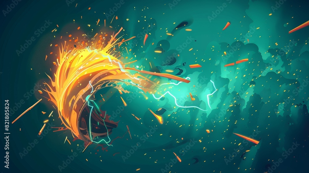 The tornado game vortex user interface vfx. Cartoon modern storm blast ...