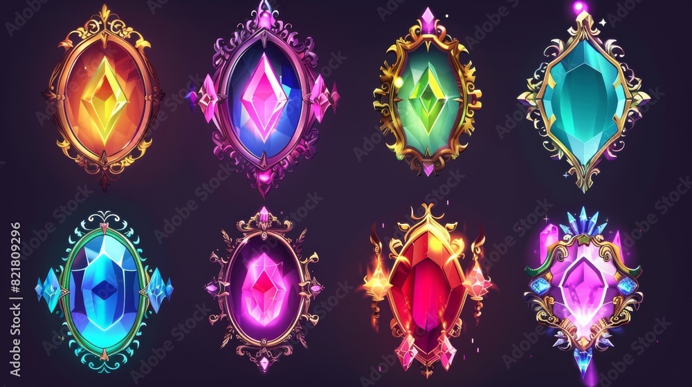 A collection of beautiful magic enchanted color framework illustrations ...