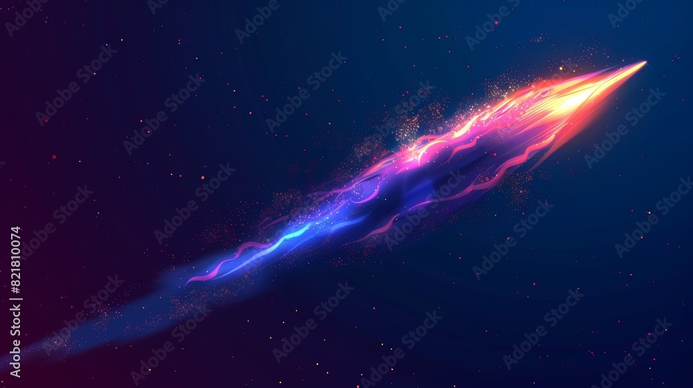VFX jet engine speed vfx 3d UI design illustration. A red fireball ...