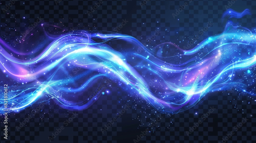 The blue wind air flow light effect, a cold fresh wave modern, a clean ...