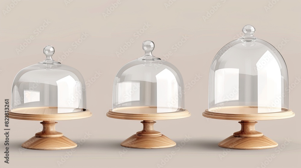Realistic 3D modern illustration of transparent plastic empty tray with ...