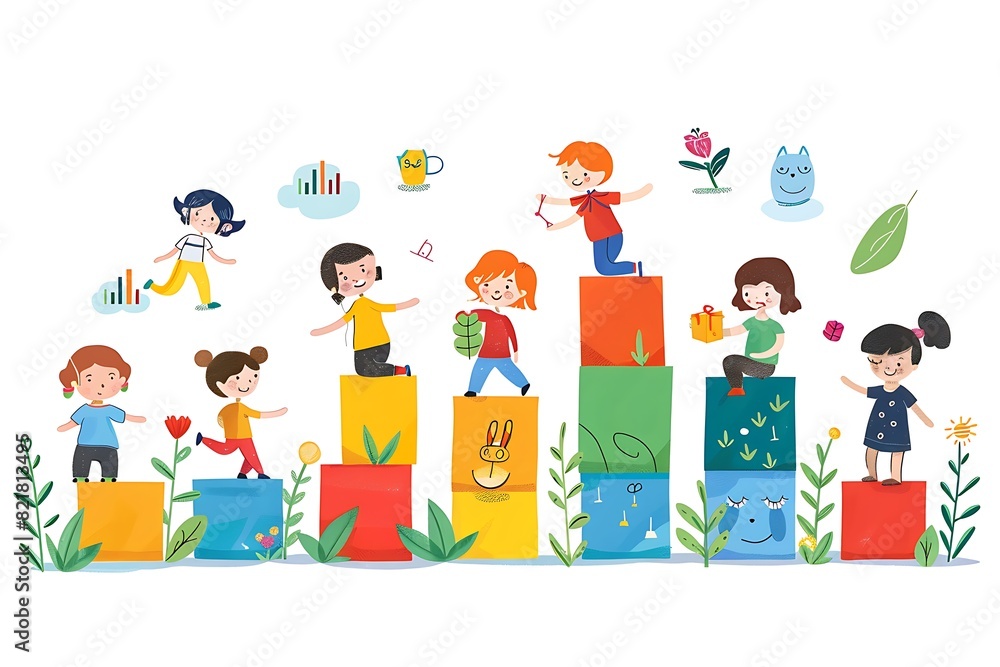 A visual representation of child development concept, showcasing the ...