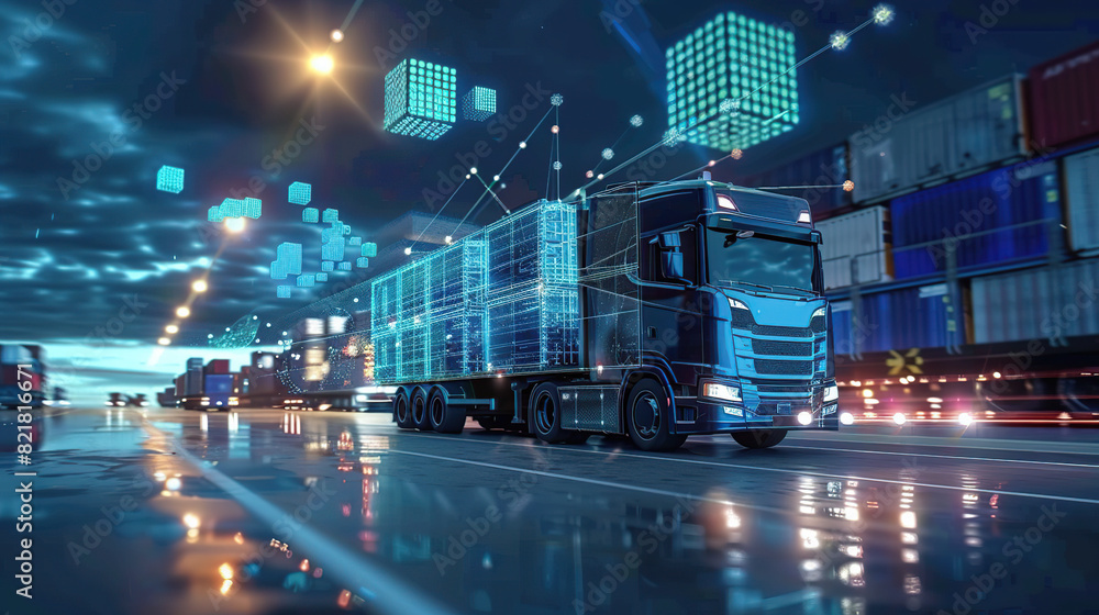 Transportation and logistic network distribution growth. Container ...