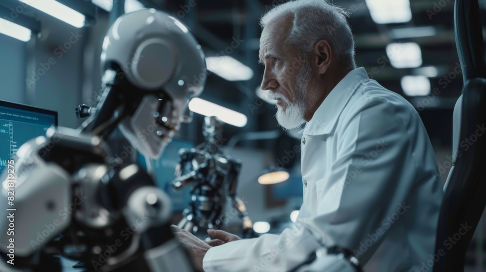 Scientists at the Robotics Development Laboratory work on a prototype ...