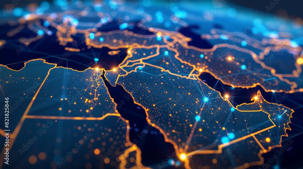 Featuring an abstract map of Saudi Arabia, Middle East, and North ... Featuring an abstract map of Saudi Arabia, Middle East, and North ...