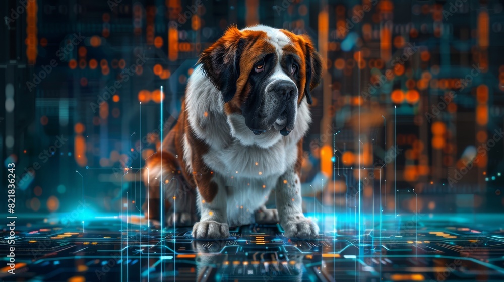 This charismatic Saint Bernard dog poses as a boss, dressed like a ...