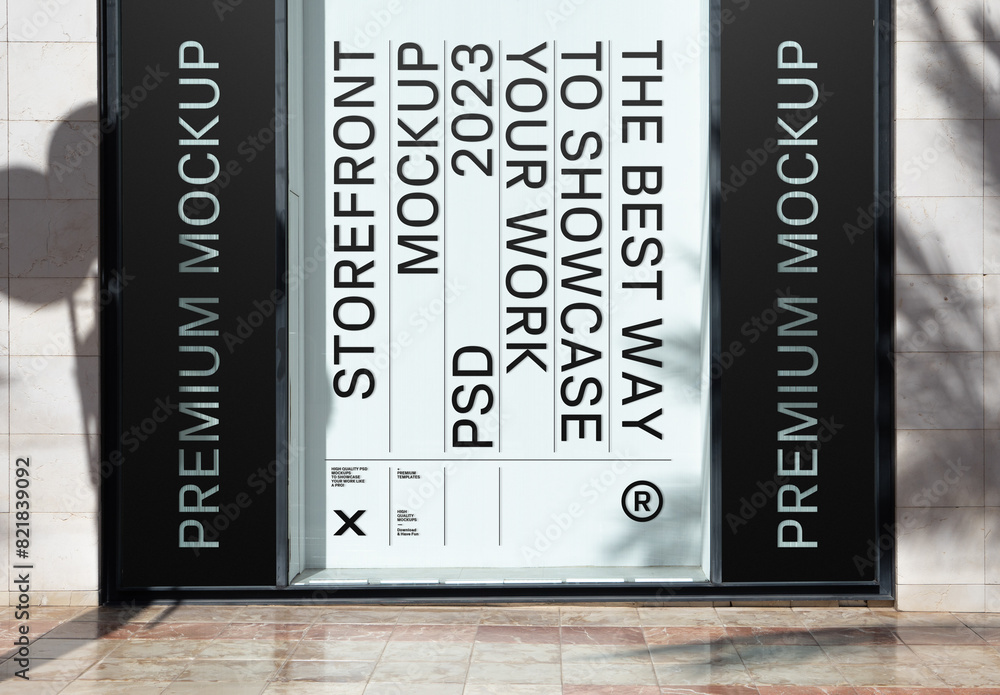 Front View Storefront Window Mockup Stock Template | Adobe Stock