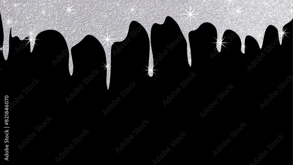 Glitter silver star and lightwave.Silver Holiday banner with glow ...