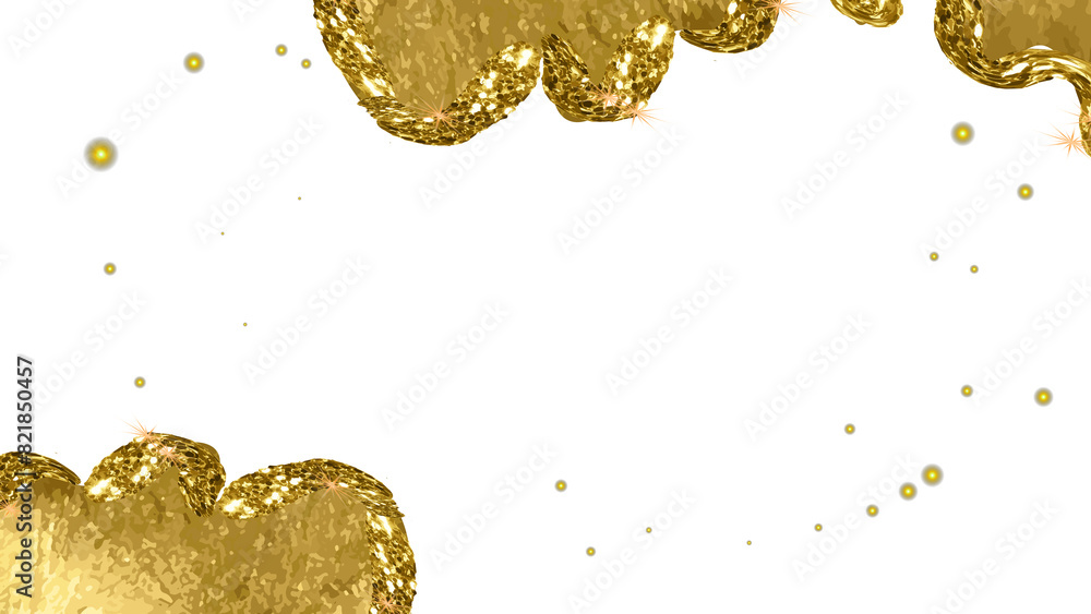 Glitter golden star and lightwave. Golden Holiday banner with glow particle. Sparkle gold bokeh ...