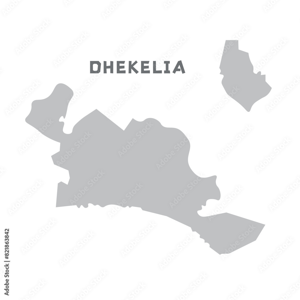 Dhekelia vector map illustration, country map silhouette. Solid gray ...