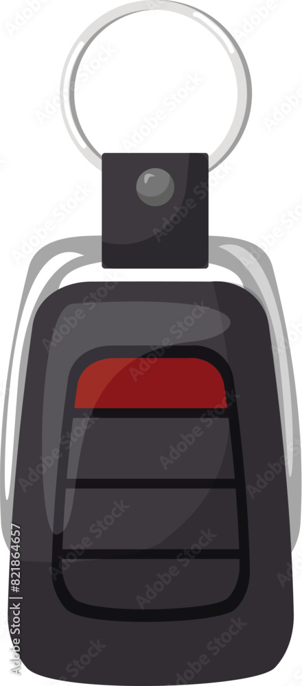 Detailed illustration of a modern car key fob with buttons, isolated on ...