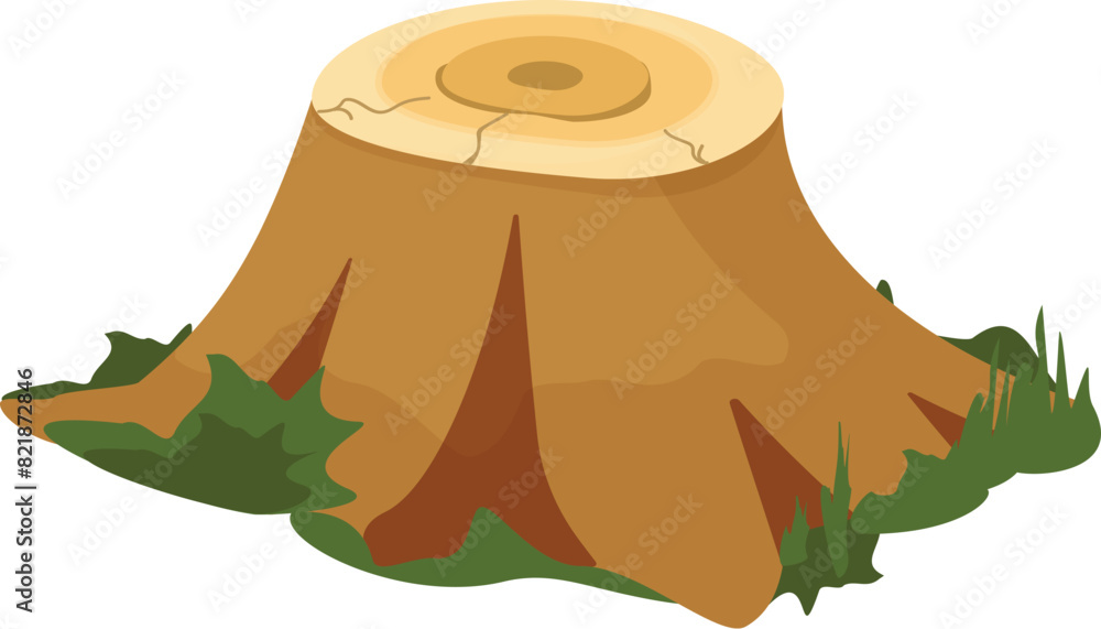 Illustration of a cute cartoon tree stump in a natural environment ...