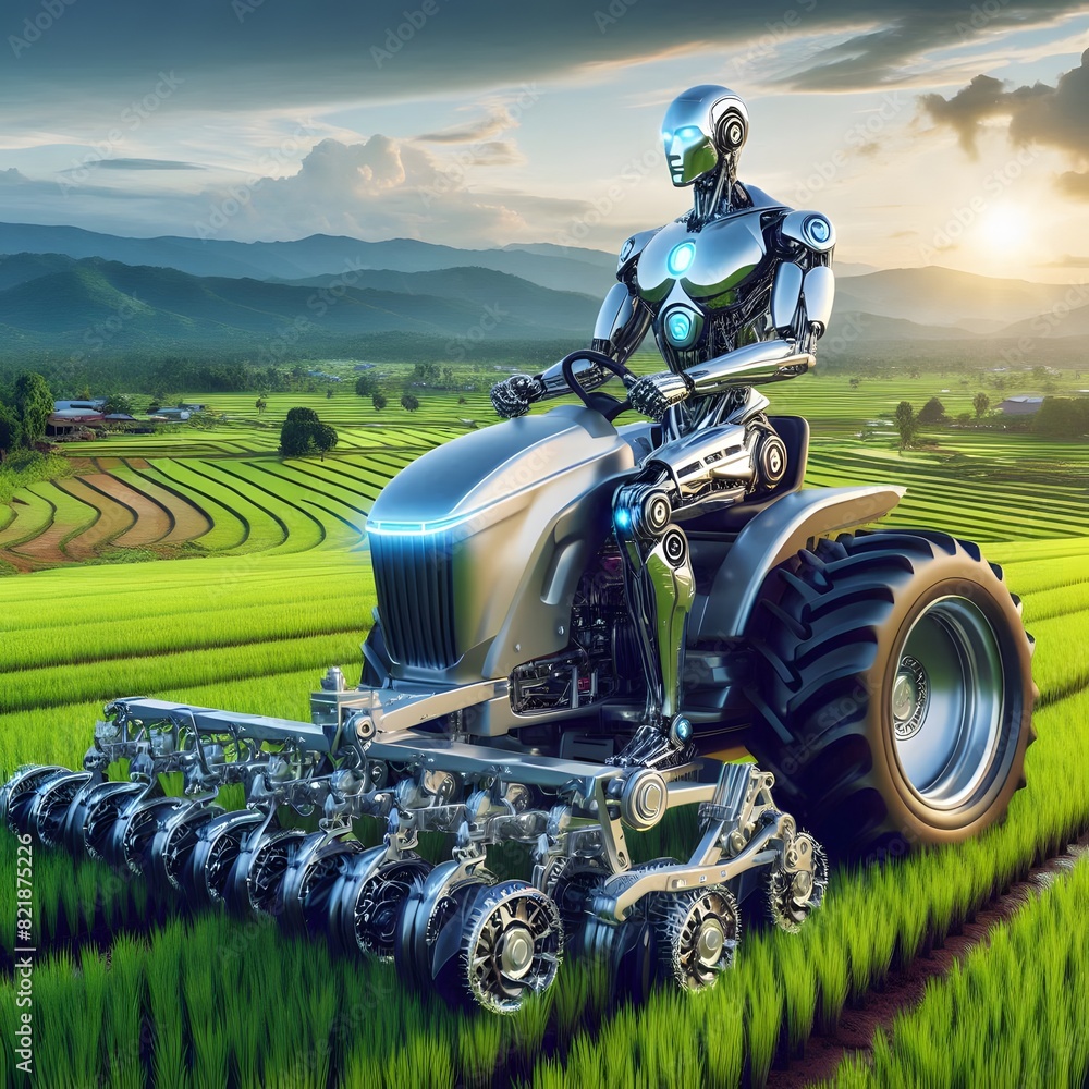 Stunning image of a futuristic humanoid robot with a shiny metallic ...