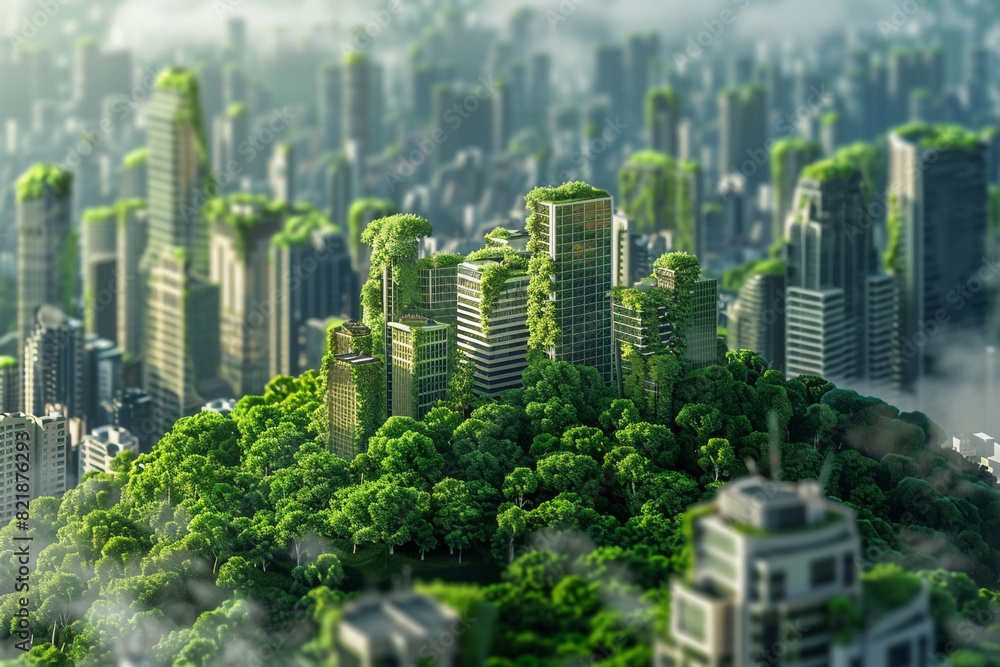 Sustainable mindset engineer plans a city project Eco friendly urban ...