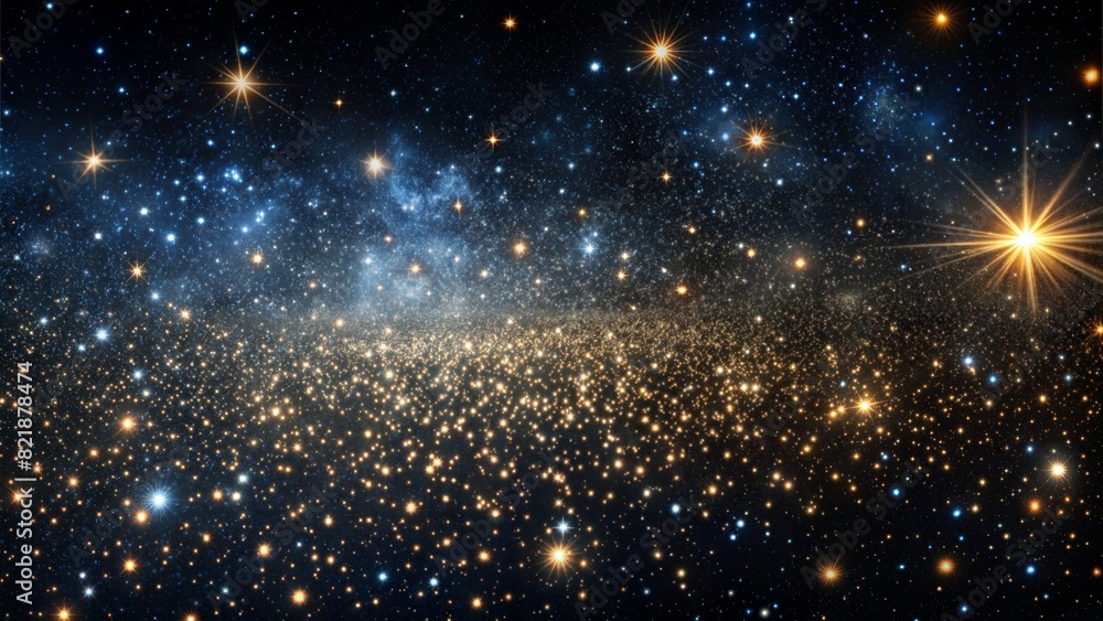 Galaxy Starfield: Dense field of twinkling stars on a dark background ...
