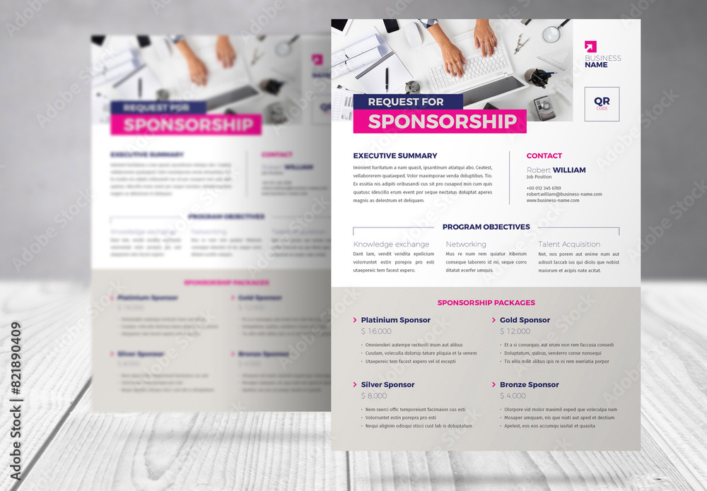 Sponsorship Proposal Flyer Template Stock Template | Adobe Stock Sponsorship Proposal Flyer Template Stock Template | Adobe Stock