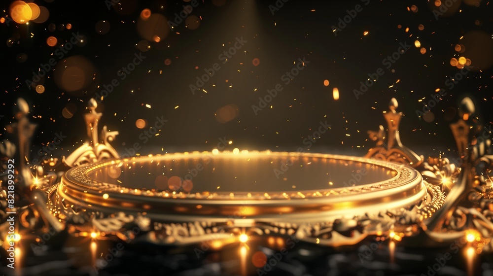 A scene of pure sophistication unfolds as a regal podium emerges ...