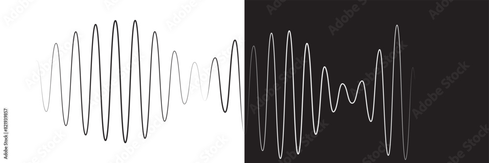 sound icon set. digital recorder voice audio wave vector symbol ...