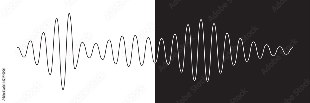 Waves of the equalizer. Vector illustration of music sound on isolated ...
