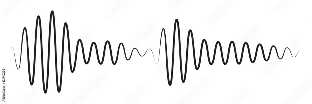 Waves of the equalizer. Vector illustration of music sound on isolated ...