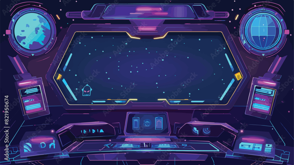 Space stream overlay game twitch ui frame. Streaming vector de Stock ...