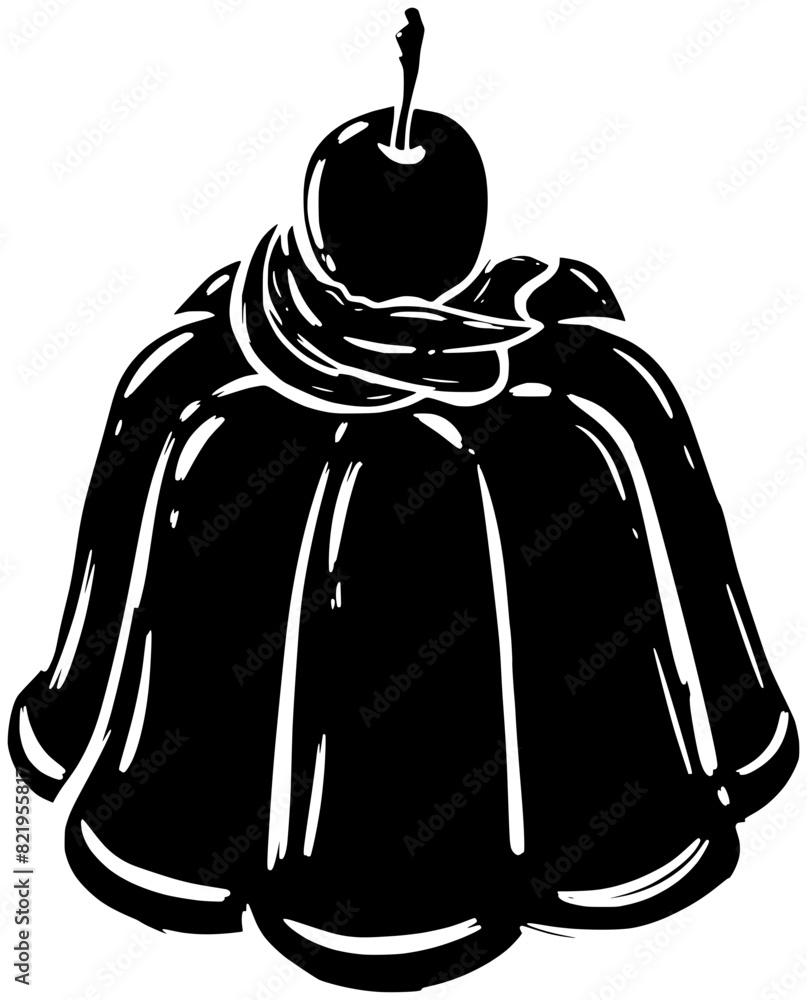 pudding illustration cream silhouette sweet logo chocolate icon dessert ...