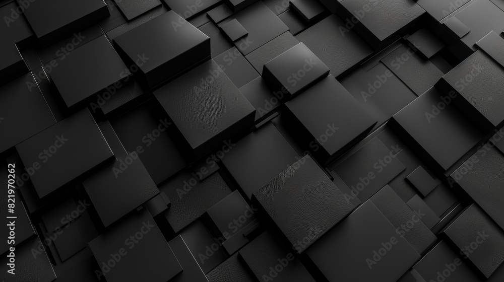 Abstract elegant 3D geometric shapes background. Black and white ...
