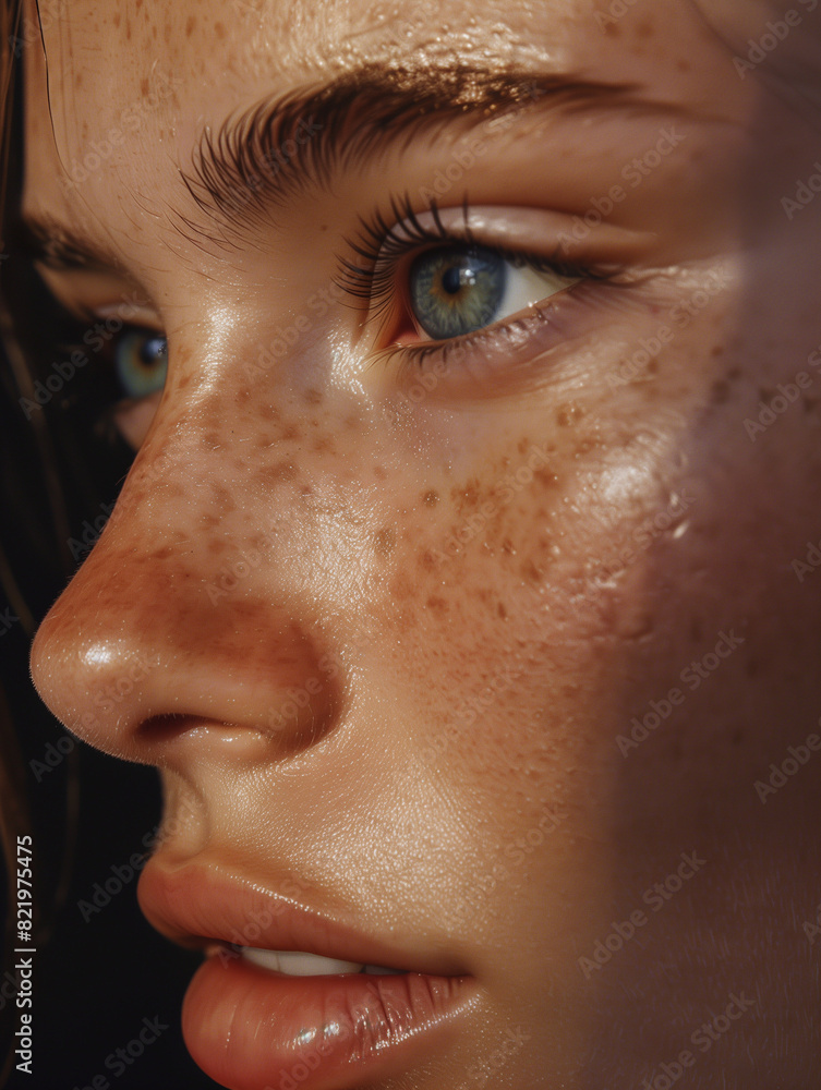 Macro portrait wallpaper of a human cheek, emphasizing skin texture ...