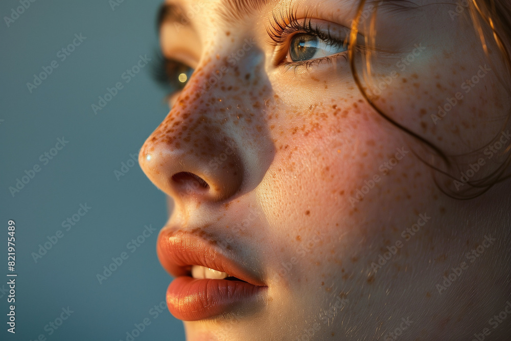 Macro portrait wallpaper of a human cheek, emphasizing skin texture ...