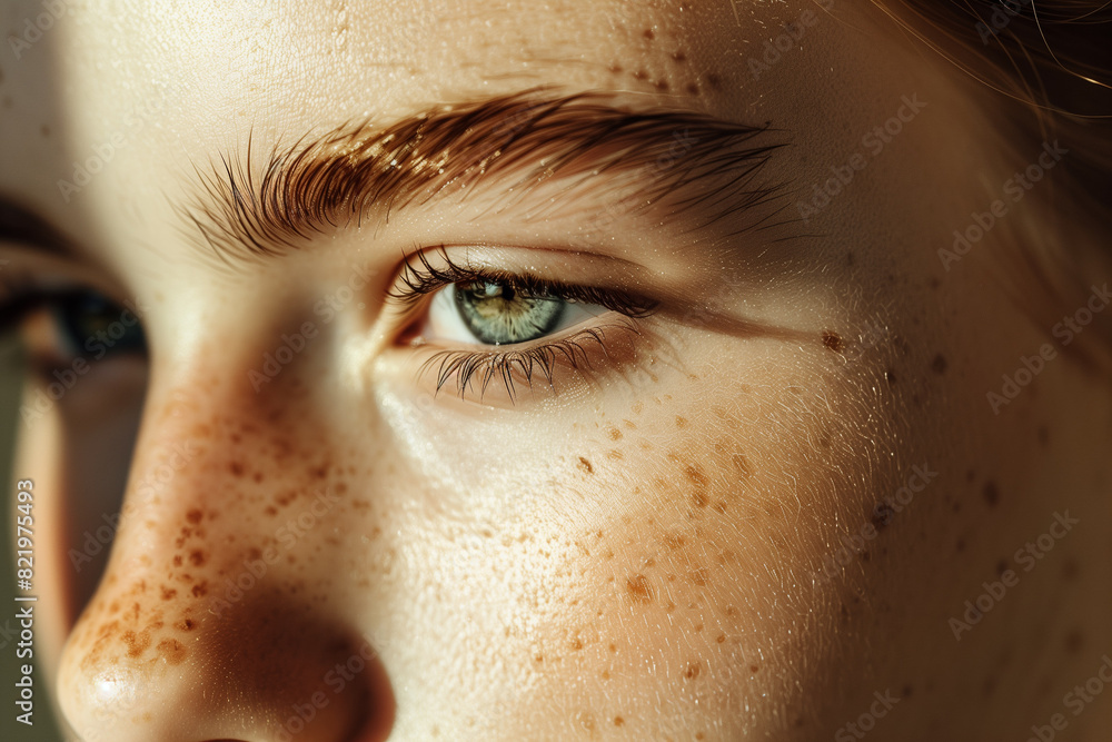 Macro portrait wallpaper of a human cheek, emphasizing skin texture ...
