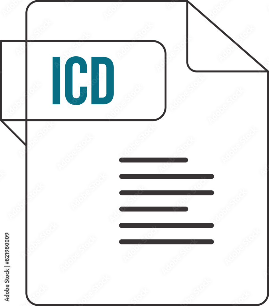 ICD ip Icon black outline Stock Vector | Adobe Stock