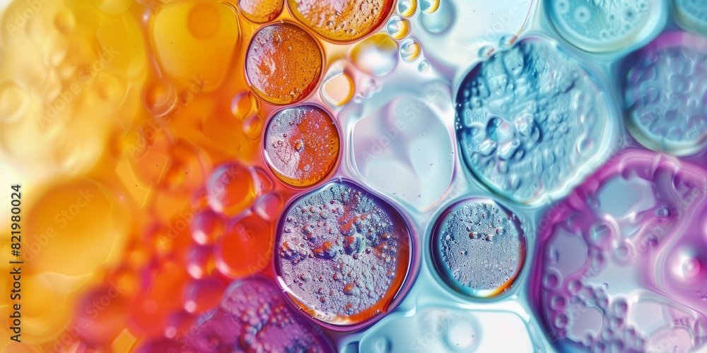 A microscope slide showing the complex molecular structures of various ...