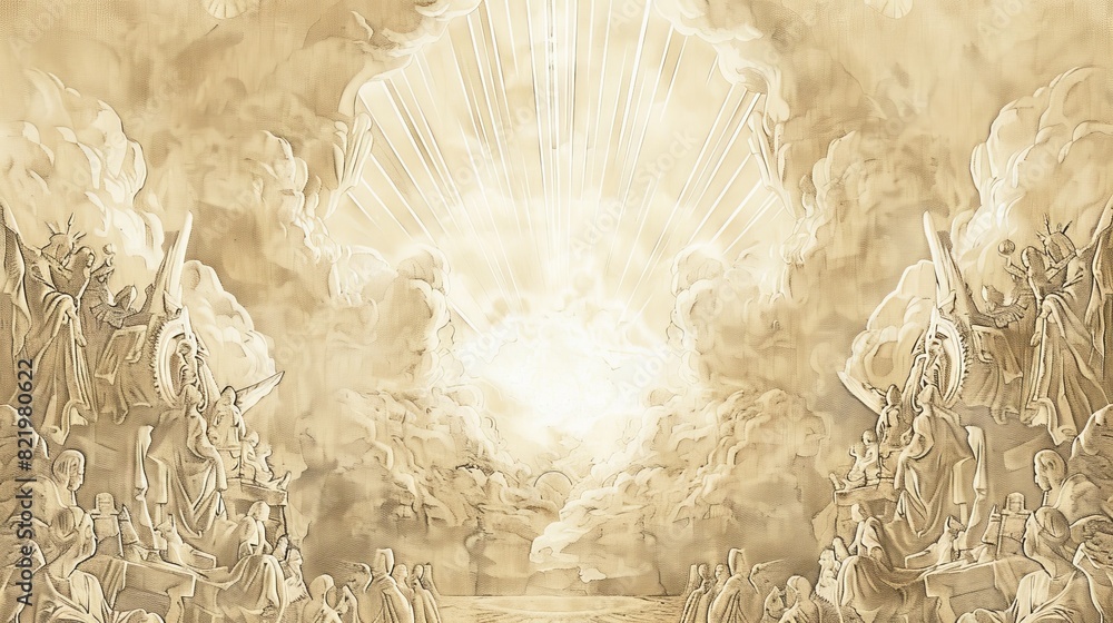 Watercolor of John’s Vision of the Heavenly Throne Room - Biblical Art ...