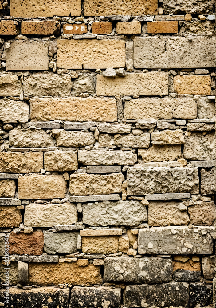 Rough brick wall texture. Ancient wall background. Old stone and brick wall for backgrounds and ...