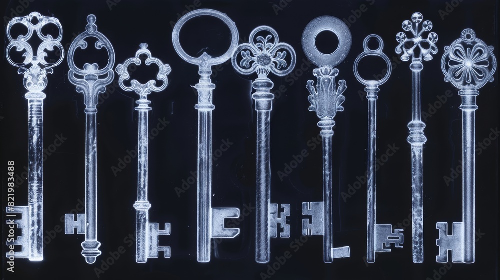 Images of antique keys, showing their intricate designs and shapes ...