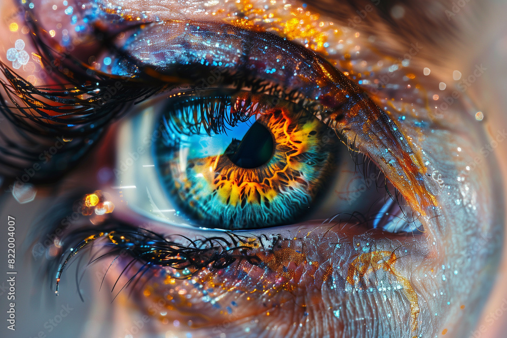 Macro portrait wallpaper of a human eye, capturing the intricate ...
