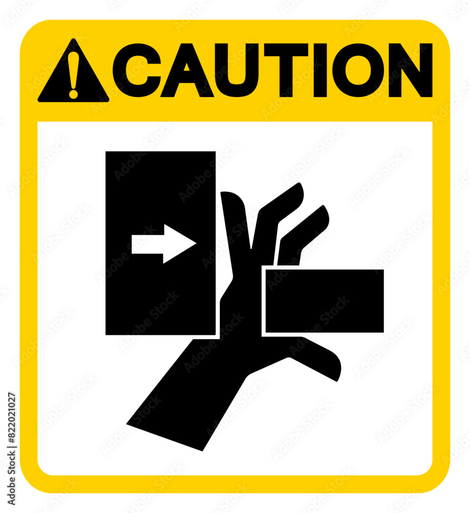 Caution Hand Crush Force From Left Symbol Sign, Vector Illustration ...