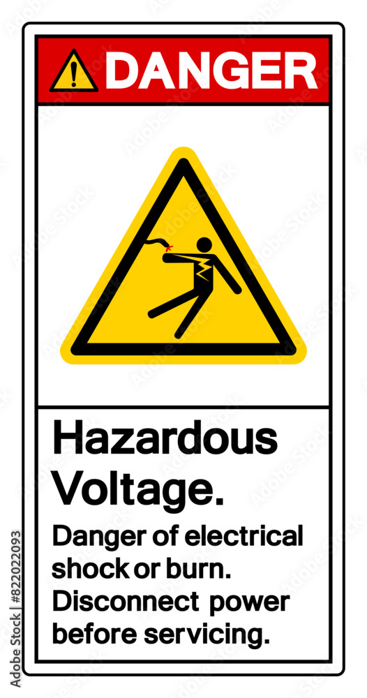 Danger Hazardous voltage Symbol Sign, Vector Illustration, Isolate On ...
